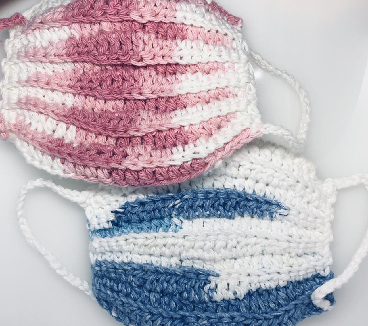 Crochet Cotton Face Masks With Inside Pouch, Kid Size, Face Covering ...