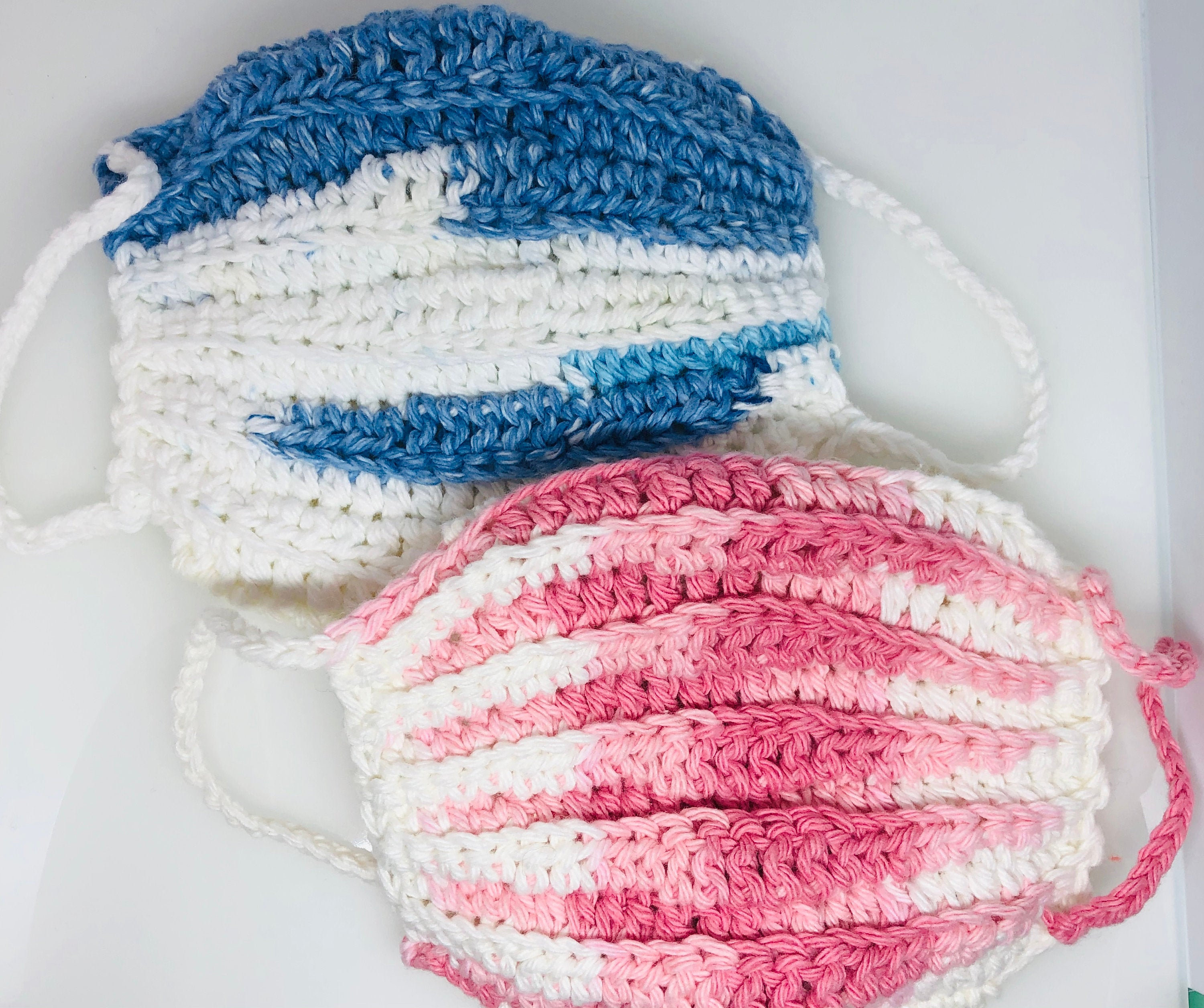 Crochet Cotton Face Masks With Inside Pouch, Kid Size, Face Covering ...