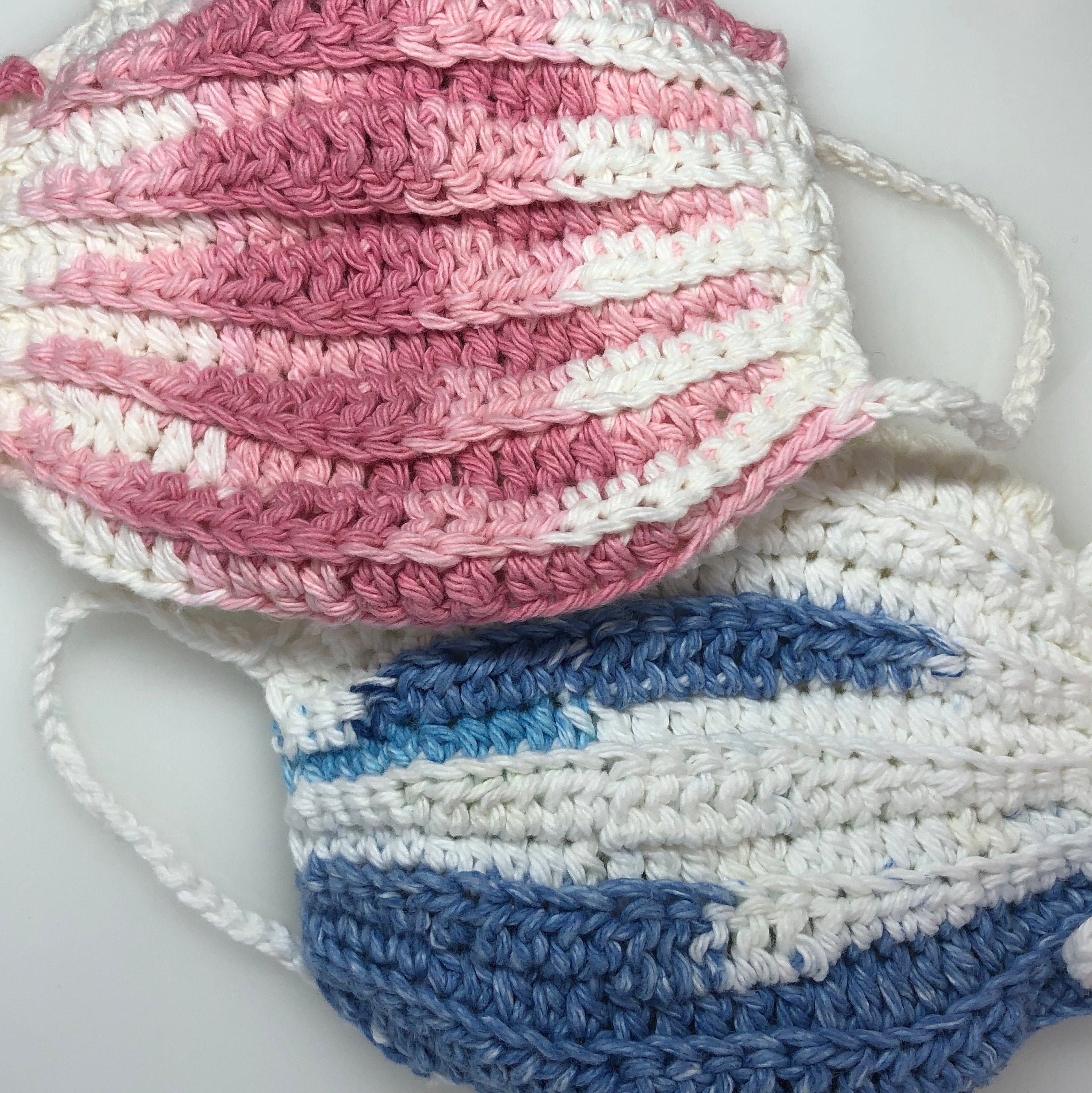 Crochet Cotton Face Masks With Inside Pouch, Kid Size, Face Covering ...
