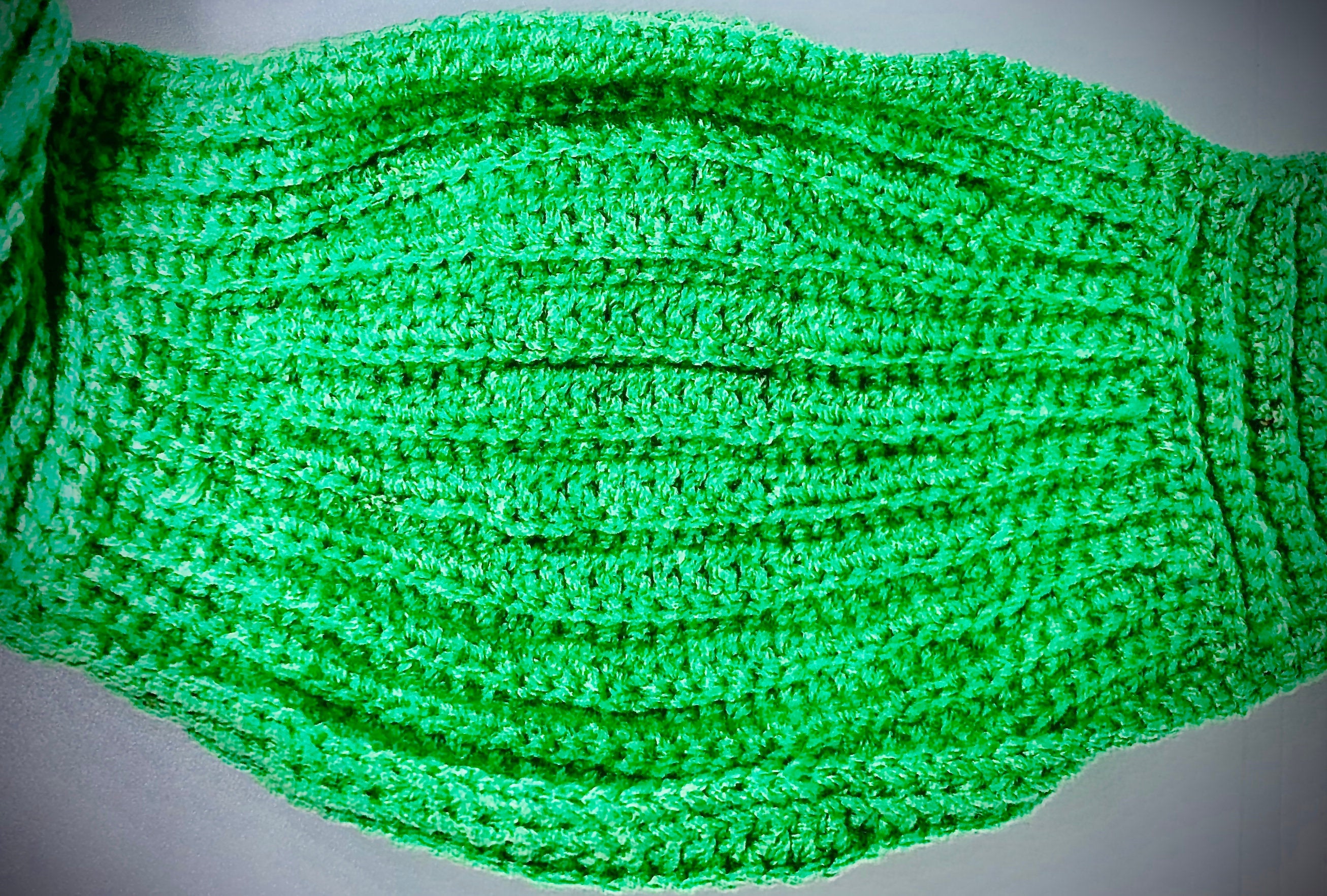 Crochet Cotton/acrylic Adult Face Mask, Green Color, Face Covering ...